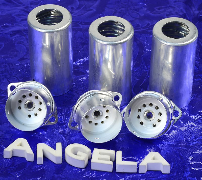 Three 9 Pin Tube Sockets With Shields For Guitar Amps New | Reverb