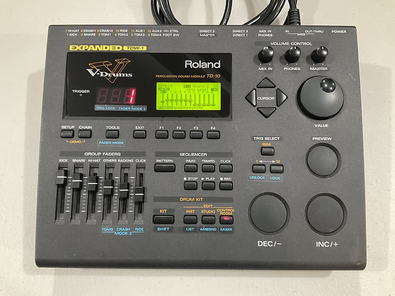 Roland TD-10 Module - 1980s - Black - TDW-1 expansion | Reverb