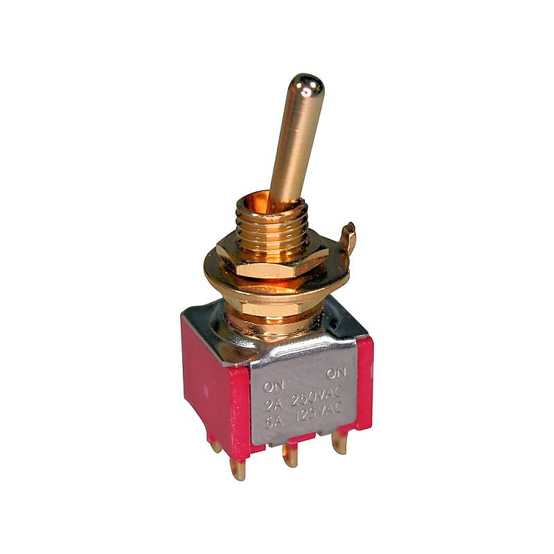 Taiway Dpdt Onon Mini Toggle Switch Gold Reverb Uk 