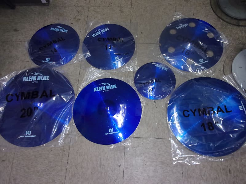 New Klein Blue Cymbals 7 Pack 10" Splash 14" Hi-Hats 16" | Reverb