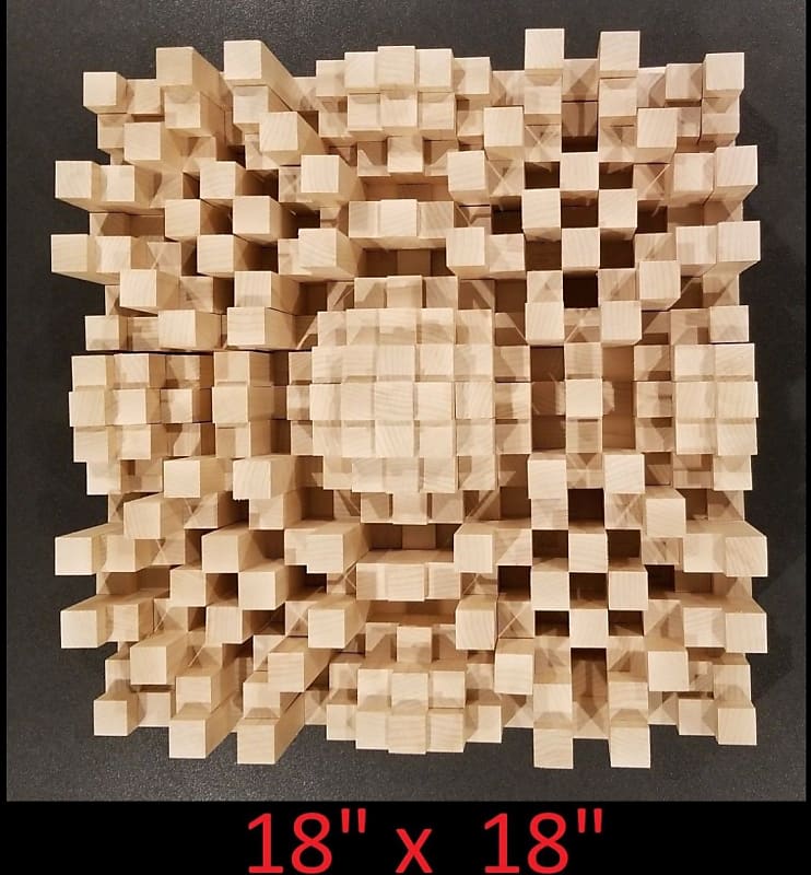 DIY Acoustic Wood QRD N19 Quadratic Skyline Sound Diffuser | Reverb
