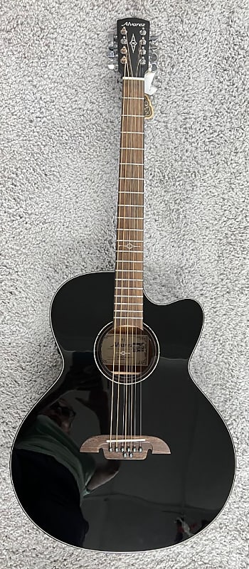 Alvarez ABT60CE-8BK 8-String Baritone Black Acoustic Electric | Reverb