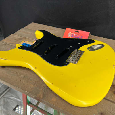 Real Life Relics Strat® Stratocaster® Body Aged Yellow Taxi | Reverb