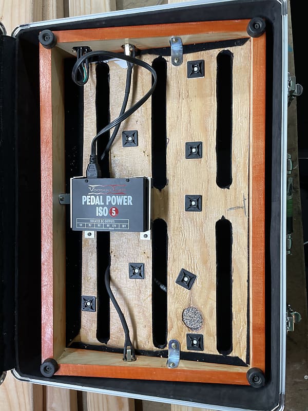 Custom wired pedalboard with power supply- Gretsch Orange | Reverb