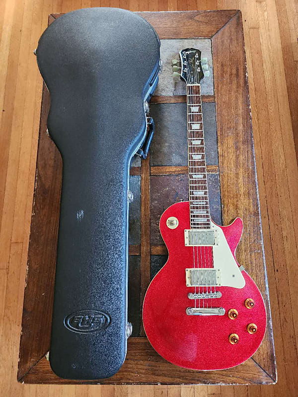 Epiphone by Gibson Les Paul w/SKB MIK 2000 red flake/sparkle | Reverb