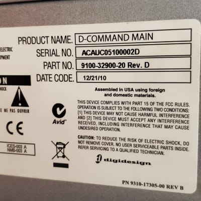 Avid DigiDesign D-Command Main 9100-32900-20 Rev. D With | Reverb