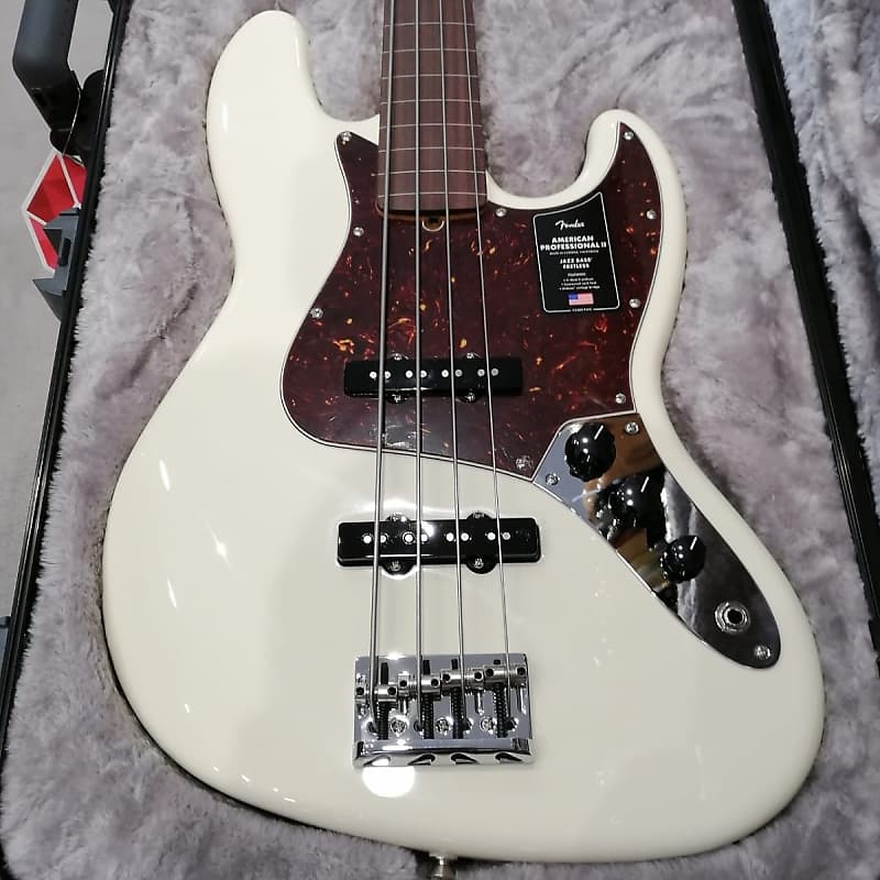 Fender American Professional II Jazz Bass Fretless Olympic | Reverb