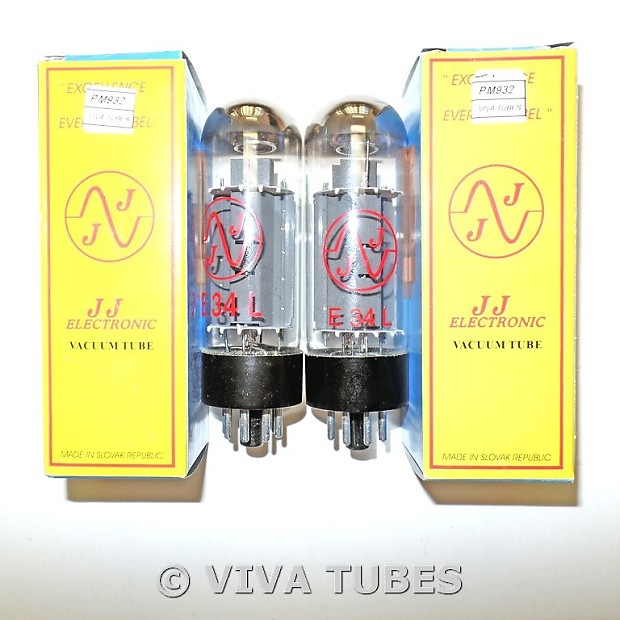 NOS NIB Matched Pair JJ Slovakia E34L / EL34 / 6CA7 Gray | Reverb
