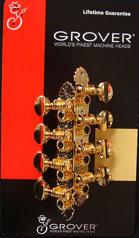 Grover 304G Sta-Tite™ Mandolin Tuning Machines, Gold Finish | Reverb