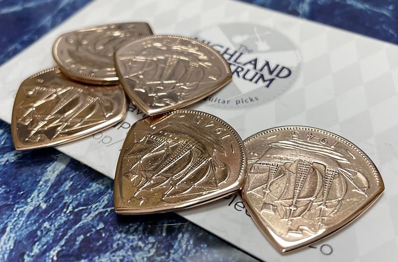 The Highland Plectrum Co. One 1966 Queen Elizabeth Half Penny | Reverb