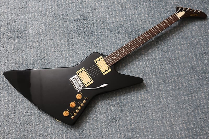 Vintage 1980s Cort Effector Explorer Electric Guitar Black | Reverb