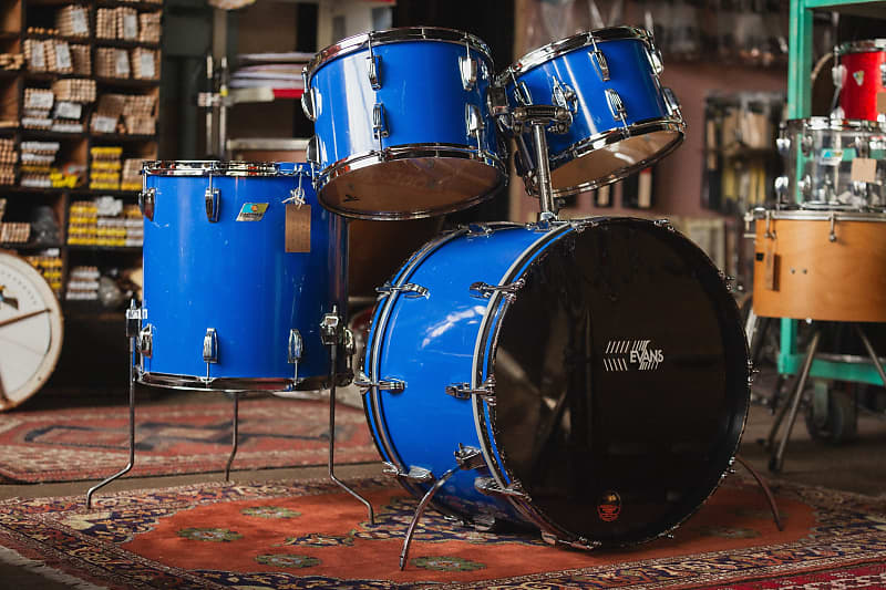 1980s Ludwig 6ply 'Big Beat' in Blue Cortex - 8x12, 9x13, | Reverb