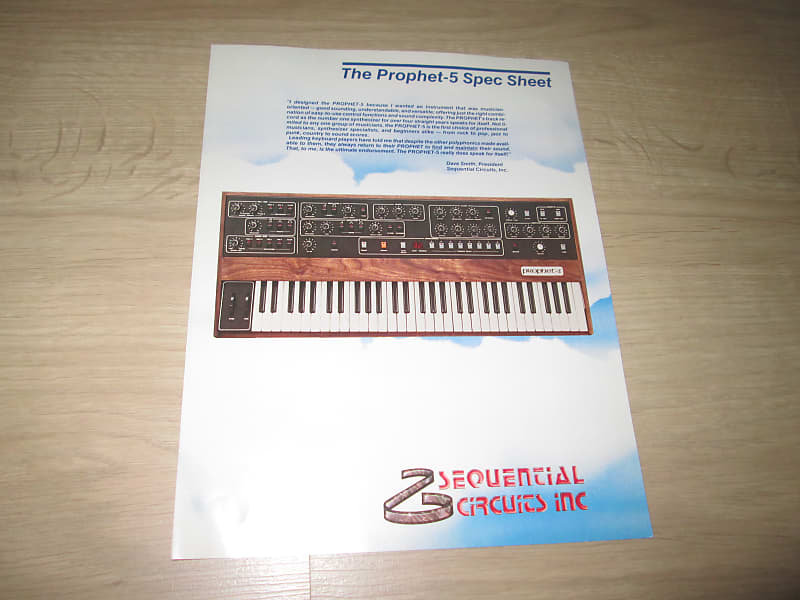 Sequential Circuits Prophet-5 Catalog-70's-Original Vintage | Reverb
