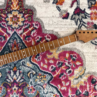 MJT Musikraft Flamed Roasted Stratocaster Neck 2022 Aged | Reverb