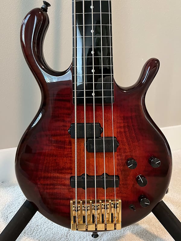 Pedulla Pentabuzz 5-String Fretless Bass Guitar 2007 - Cherry | Reverb