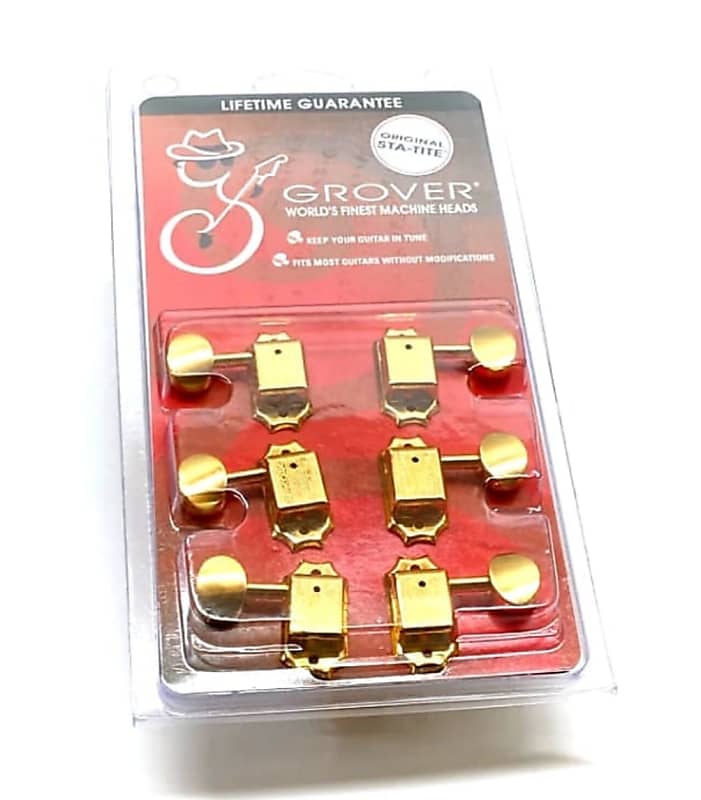 Grover Gold Round Button 3x3 Guitar Tuners for Vintage | Reverb