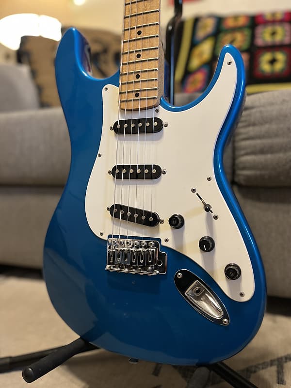 1994 Samick SSM1 Lake Placid Blue Valley Art Guitar Custom | Reverb