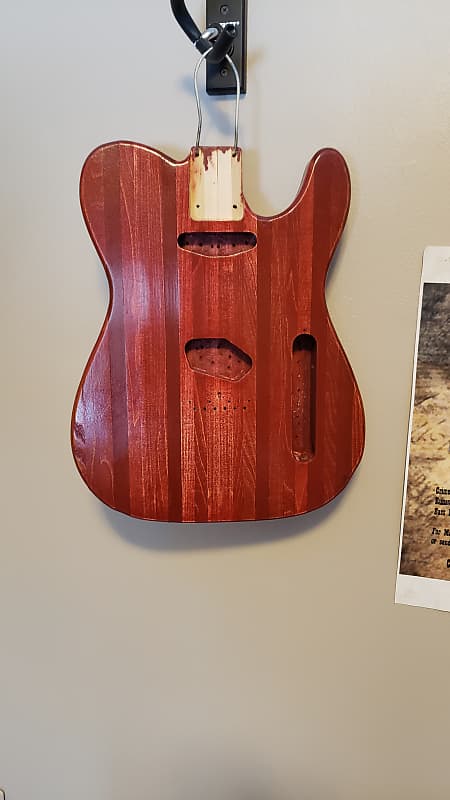 Unbranded Telecaster style body, 2023 - Stained "Barn Red", | Reverb
