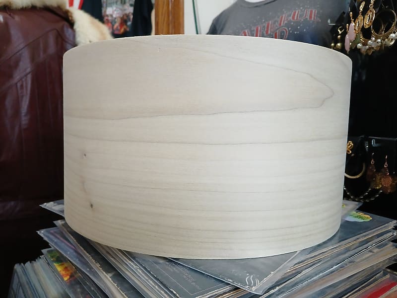 14x7.25 Poplar steam Bent semi-solid bare raw snare drum | Reverb
