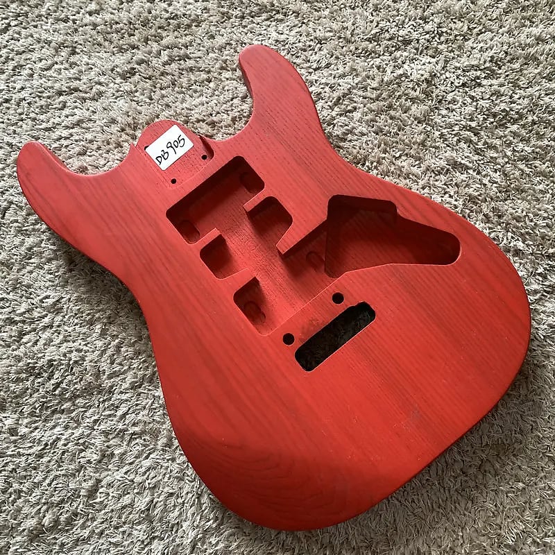 Red HSH Ash Wood Stratocaster Strat Style Guitar Body | Reverb