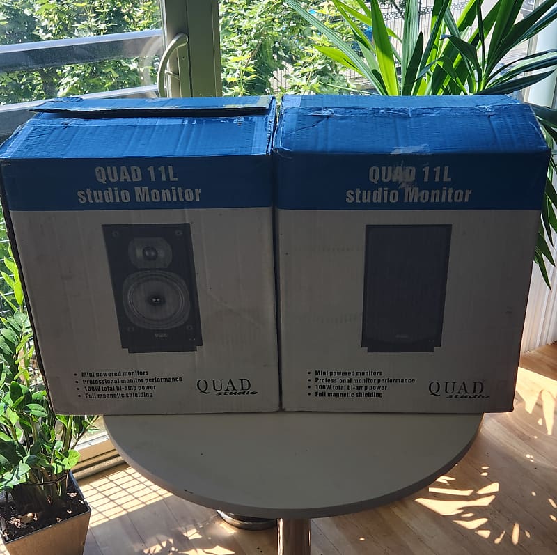 Quad 11L Active Studio Monitors 2000s - Silver Lacquer | Reverb UK