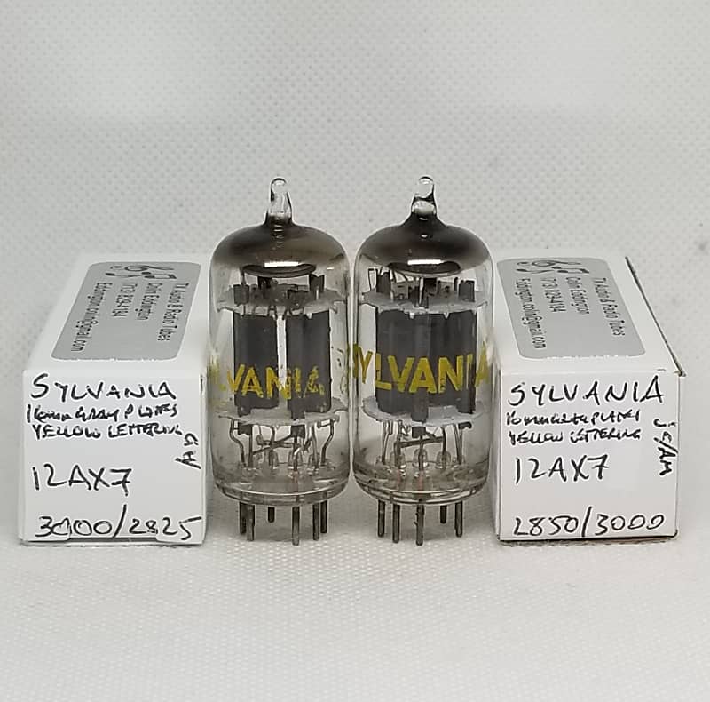 Sylvania 12AX7 Gray Plate Well Matched (5.8%) Pair NOS | Reverb UK