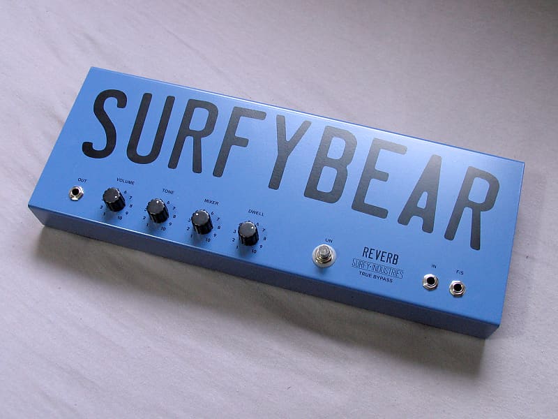 Surfy Bear Metal Blue - Real spring reverb - long springs | Reverb