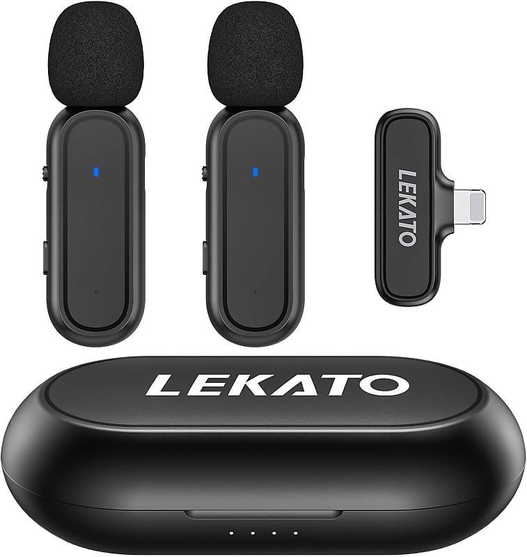 LEKATO Wireless Lavalier Microphone for iPhone Recording | Reverb