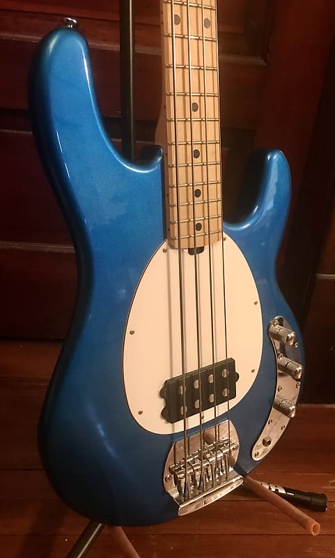 OLP MM2 MusicMan replica bass - sparkle blue, flat wound | Reverb