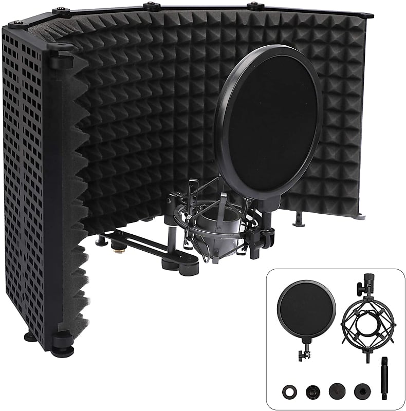 Microphone Isolation Shield Foldable Panel With 5/8" Mic | Reverb