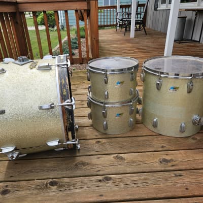 Vintage 70s Ludwig 4 Piece Silver Sparkle Project Kit Drum | Reverb