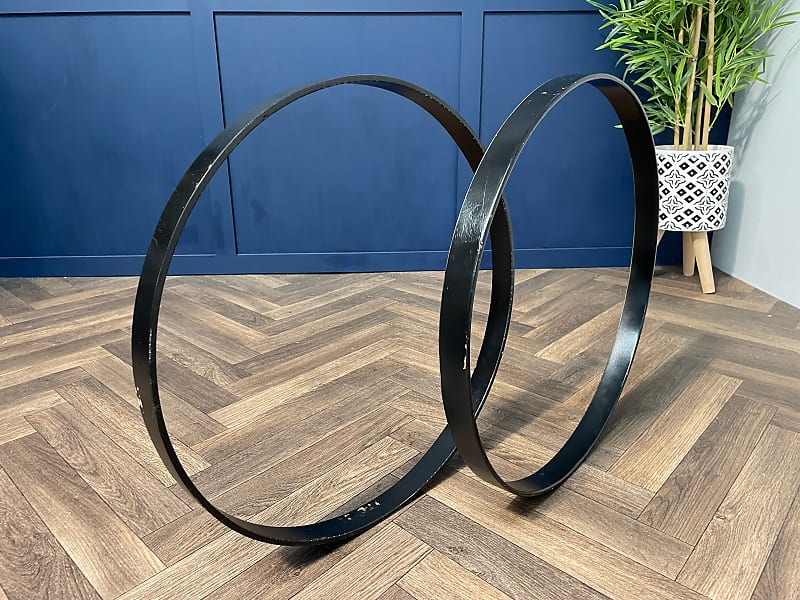 Black Bass Drum 22” Wooden Hoops Rims Hardware #LT66 | Reverb UK