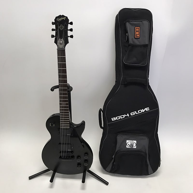 2002 Epiphone Les Paul XII Goth Matte Black Electric Guitar | Reverb