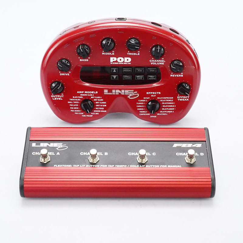 Line 6 POD Direct Box Multi-Effects Processor w/ FB4 Pedal & | Reverb