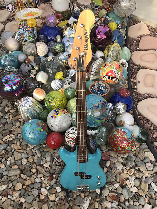 Vintage 70's/80's Memphis Short Scale Bass Turquoise | Reverb Canada
