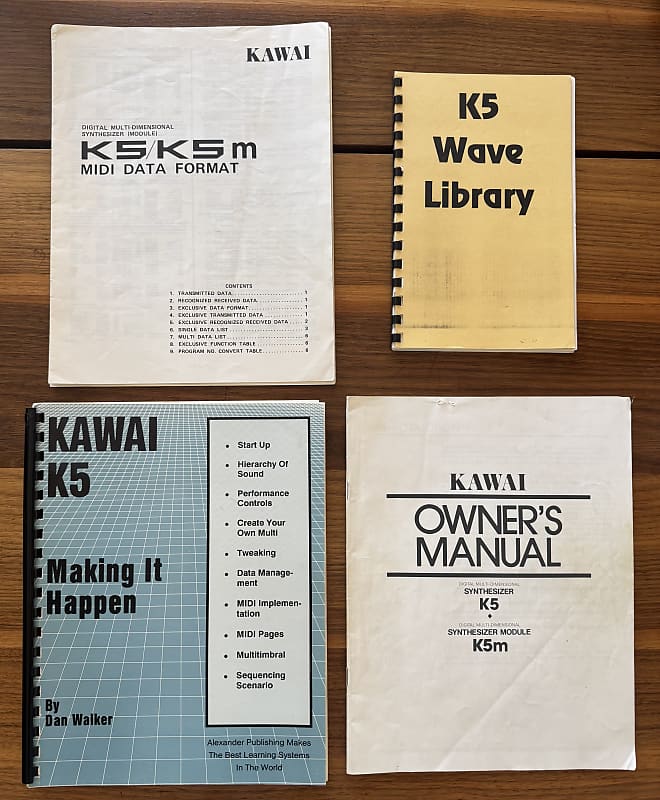Kawai K5/K5M original manuals | Reverb