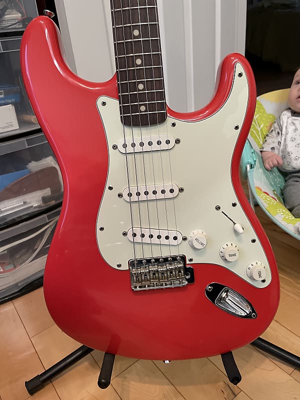 MJT Stratocaster Fiesta Red Fender vintage look with Allparts | Reverb