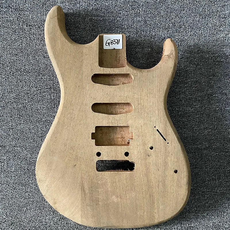 Unfinished Mahogany Wood Guitar HSS Body DIY Project | Reverb