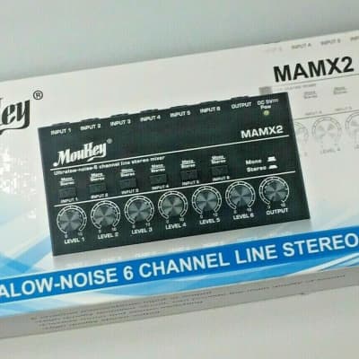 Moukey MAMX2 Ultra Low Noise 6 Channel Line Mixer 2021 Black | Reverb