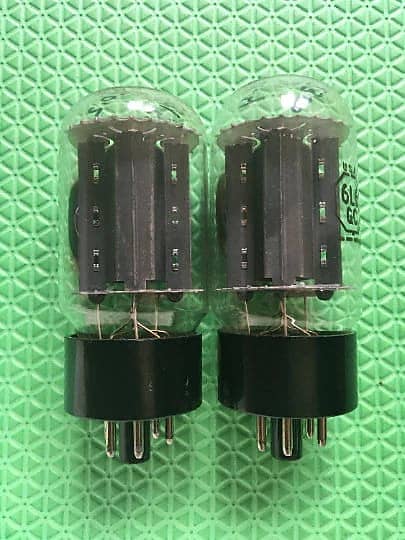 Matched Pair RCA Black Plate 6L6 6L6GC Vacuum Tubes Valves | Reverb