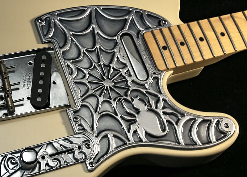 Unique Telecaster Pickguard Silver SET-of-2 Spider Web | Reverb