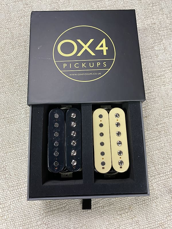 OX4 BEANO Humbucker Pickups Set - Zebra Cream/Black | Reverb