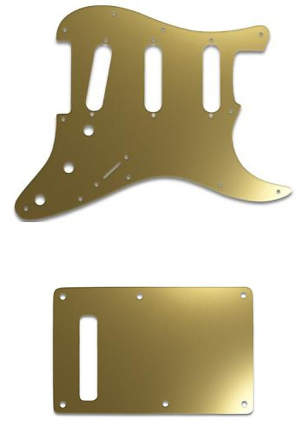 Fender Stratocaster Gold Mirror pickguard and Backplate | Reverb