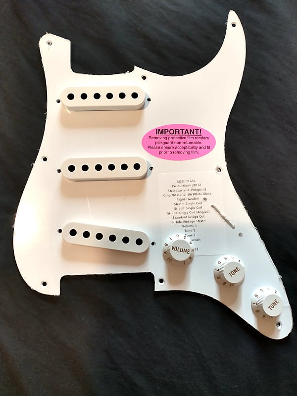 Warmoth – White vintage single ply (8-hole) strat pickguard | Reverb