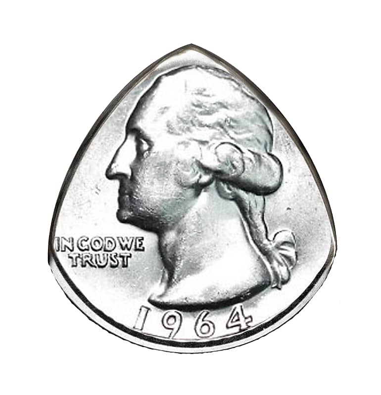 1964 Silver Coin Guitar Pick = Made in the USA by Nashville | Reverb