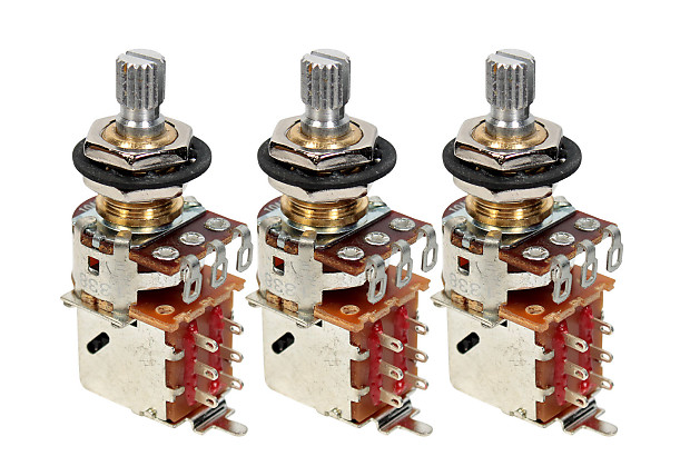 3 Bulk Pack Genuine Bourns 250K Split Shaft Push-Pull Pots | Reverb