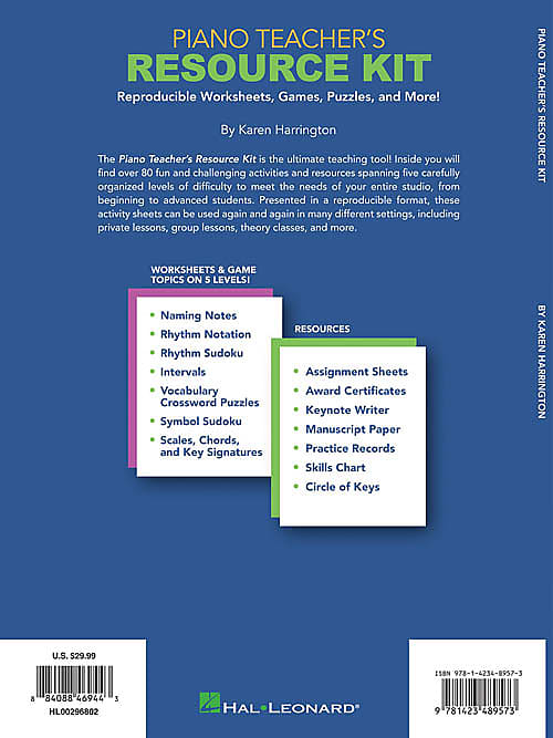 Piano Teachers Resource Kit Reproducible Worksheets Games | Reverb