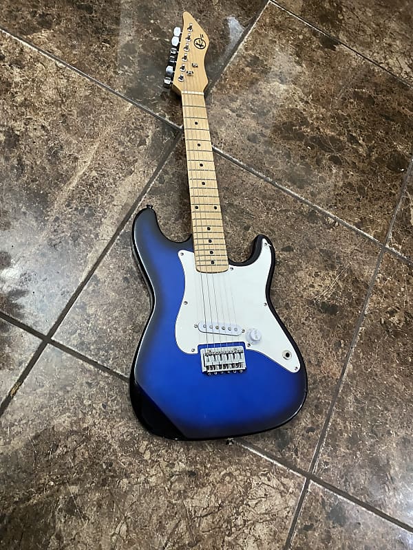 Kay Mini Strat - Blue Travel Size Electric Guitar | Reverb
