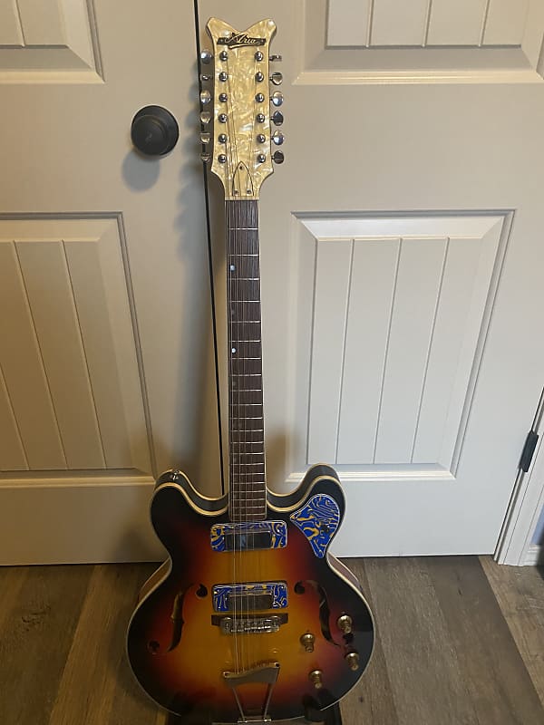 Aria 12 string semi hollow electric 60s-70s Tobacco sunburst | Reverb