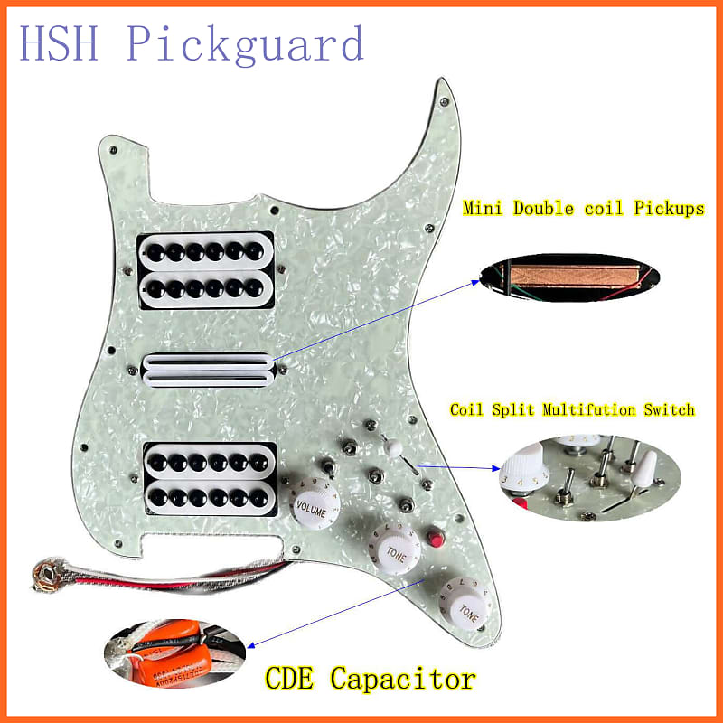 Mint Grenn Pearl Strat Style Loaded Prewired Pickguard | Reverb UK